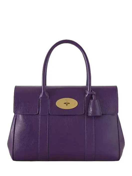 Mulberry Bayswater High Shine Leather Satchel - Amethyst