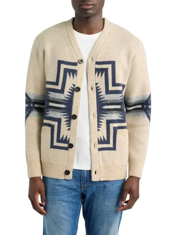 Pendleton Harding Lambswool Cardigan - Harding Oatmeal