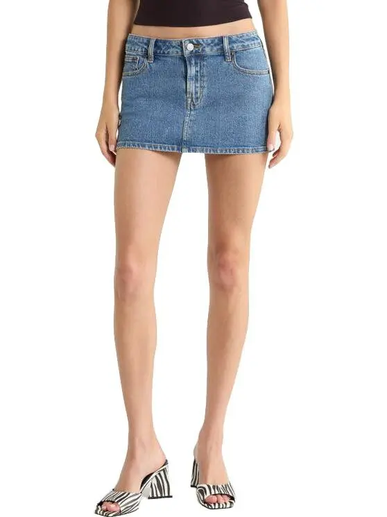 PACSUN Piper Denim Mini Skirt - Indigo