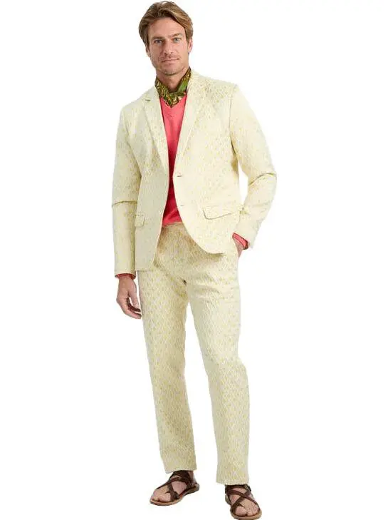 Mr Turk Thurston Crossroads Jacquard Blazer - Lemon