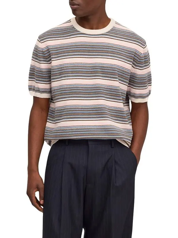 Nn07 Danny Striped Tee - Multi Stripe