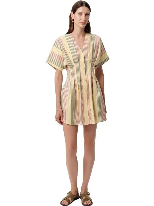 EXQUISE Vonne V Neck Pocketed Fitted Mini Dress - Multi Color
