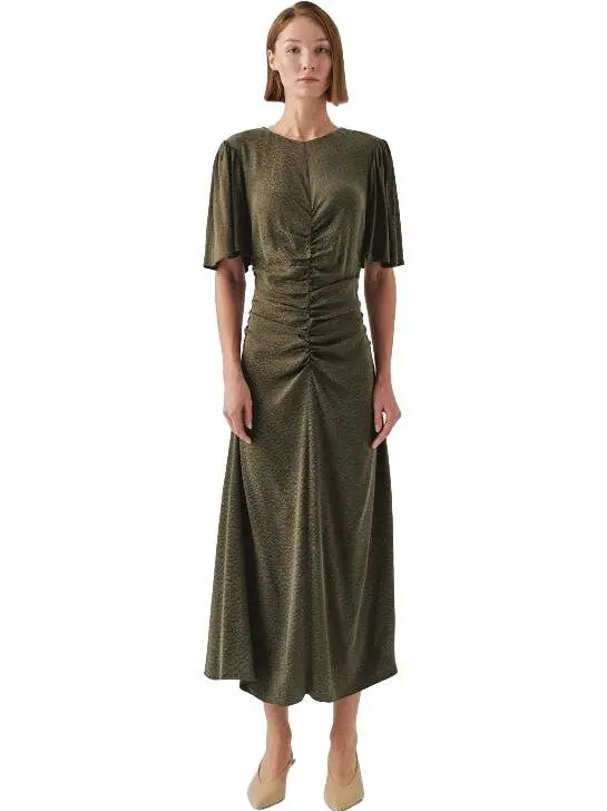 EXQUISE Kylee Midi Dress - Khaki