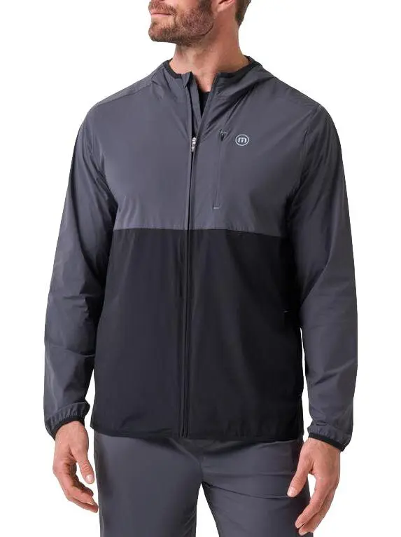 Travis Mathew Colorblocked Hooded Performance Jacket - Black