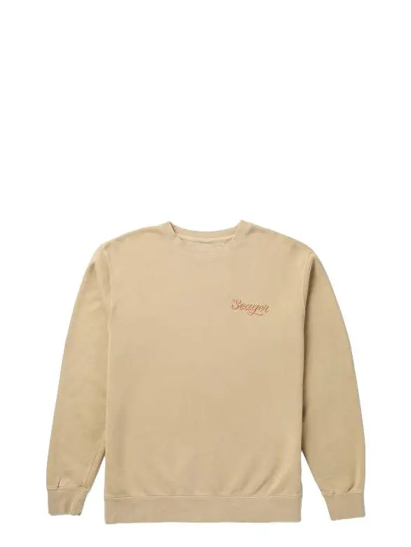 SEAGER CO Embroidered Logo Fleece Crewneck Sweatshirt - Pigment Stone