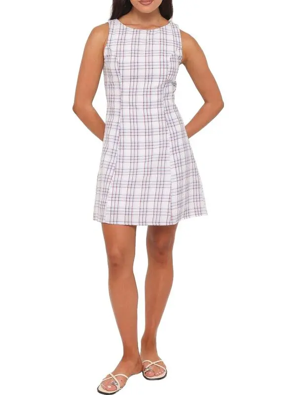 PETAL & PUP Gingham Mini Dress - Light Blue Plaid