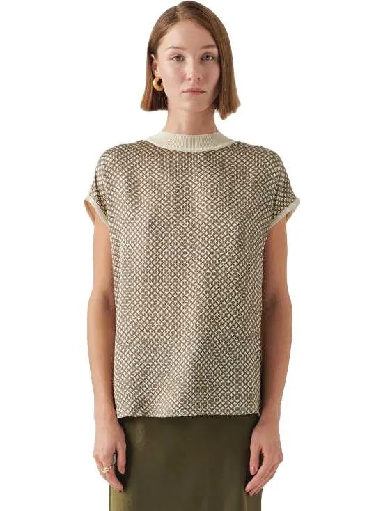 EXQUISE Penny Blouse - Brown Patterned