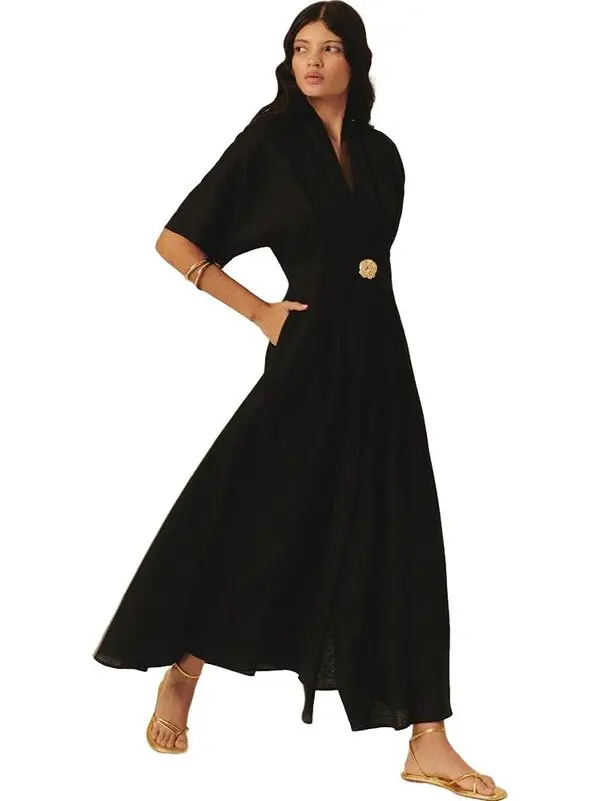 EXQUISE Samara Maxi Dress - Black