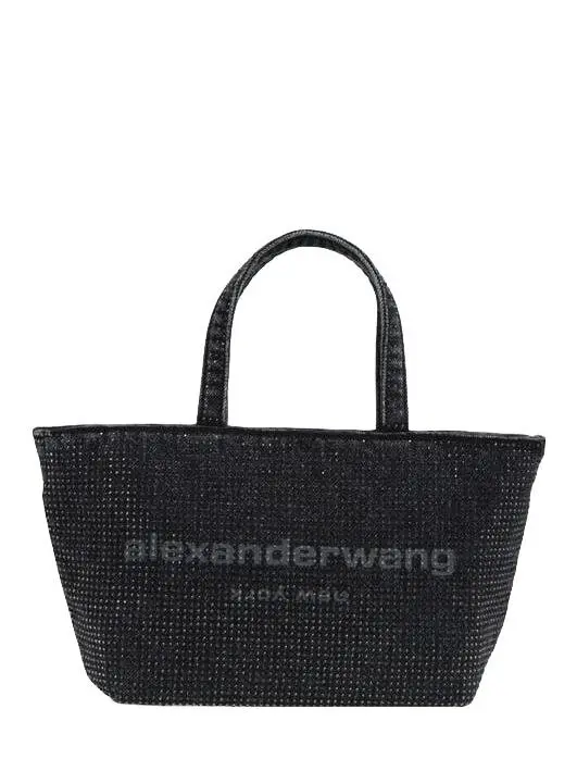 Alexander Wang Small Punch Hotfix Denim Tote - Grey Aged
