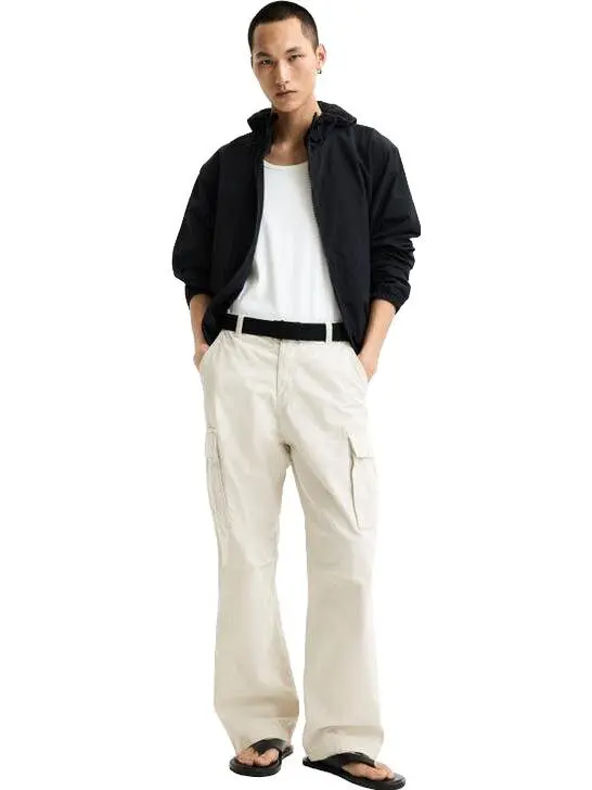 H&m Relaxed-fit Cargo Pants In Cotton - Cream
