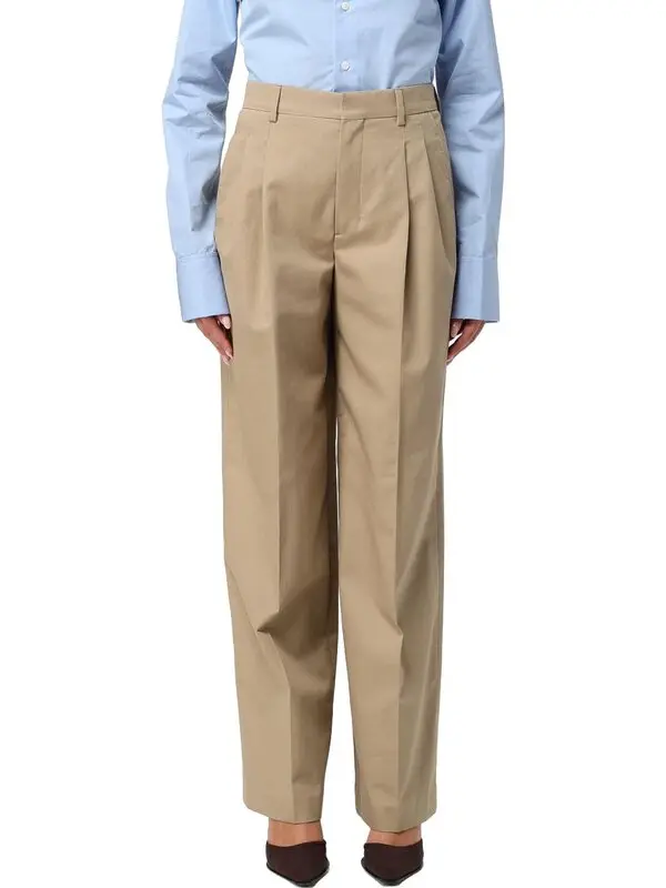 AMI Paris Tailored Wide Leg Trousers - Beige