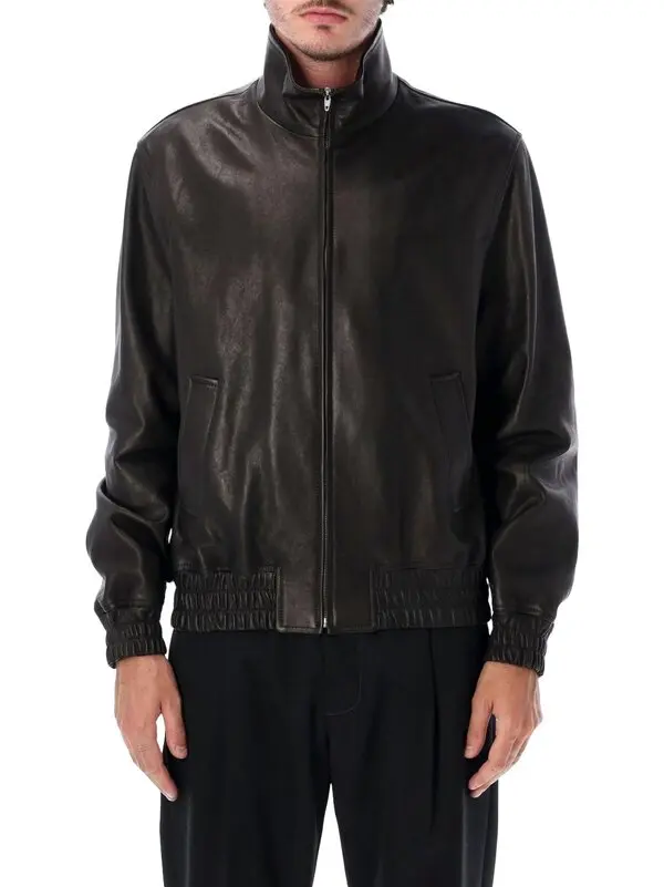 Valentino Garavani Leather Zip-up Jacket - Black