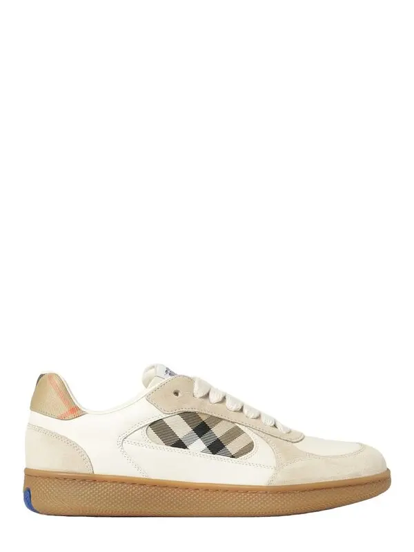 Burberry Terrace Low Top Trainers With Vintage Check Inserts - Beige