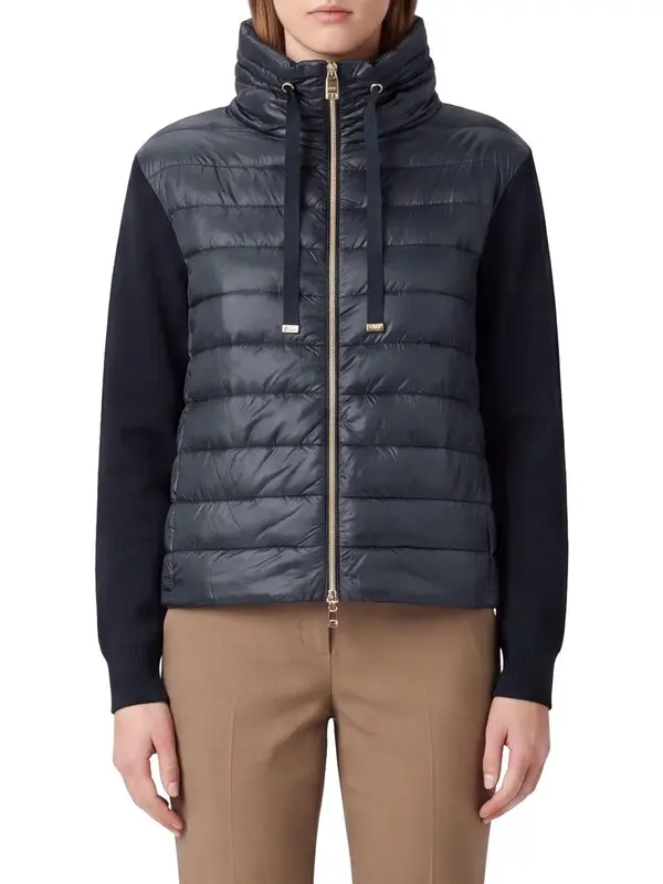 Herno Quilted Jacket With Contrasting Sleeves - Blue