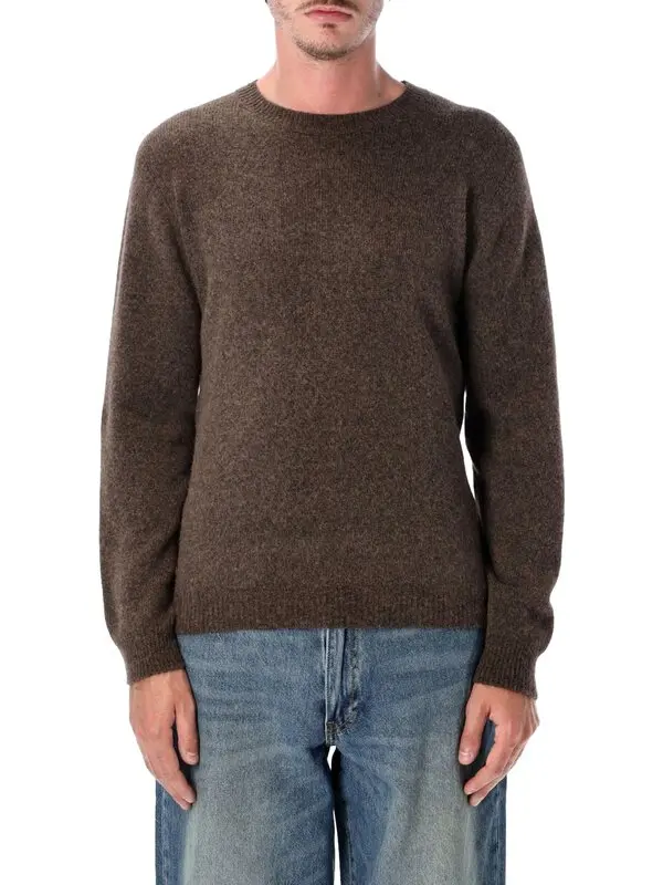 ROBERTO COLLINA Pure Wool Crewneck Jumper - Ebony