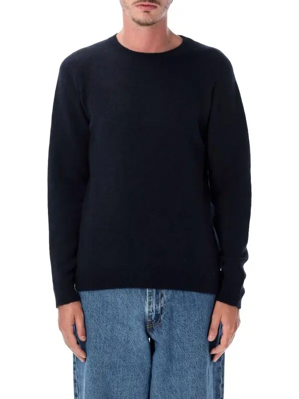 ROBERTO COLLINA Pure Wool Crewneck Jumper - Navy