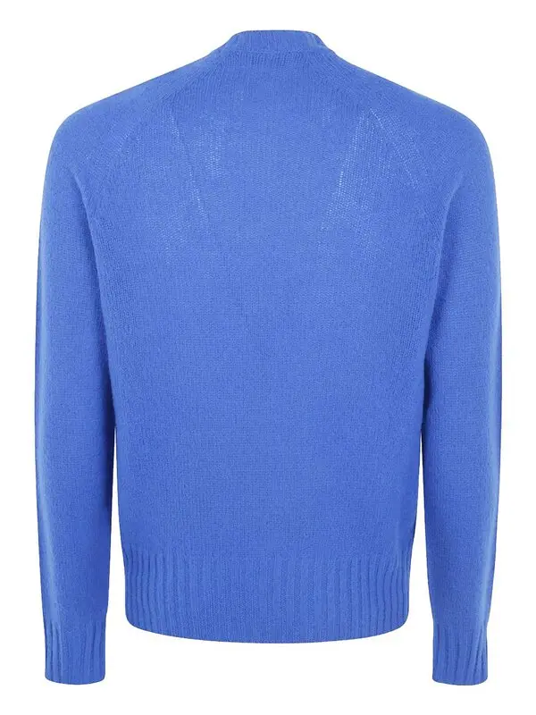 TOM FORD Classic Cashmere Crewneck Jumper With Ribbed Trims - Blue
