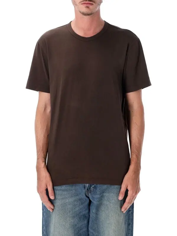 JAMES PERSE Short-sleeved Cotton T-shirt With Crew Neck - Brown