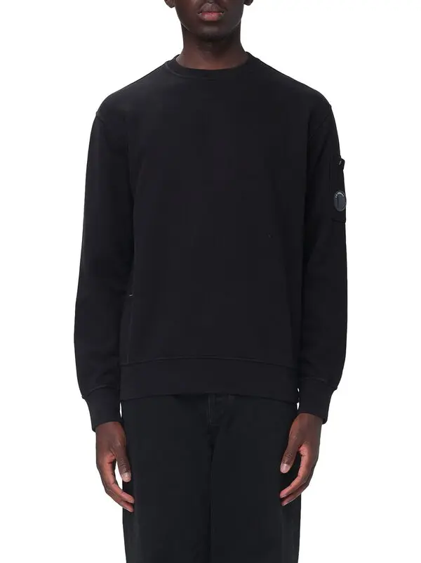 C.P. COMPANY Crewneck Sweatshirt With Lens Detail - Black