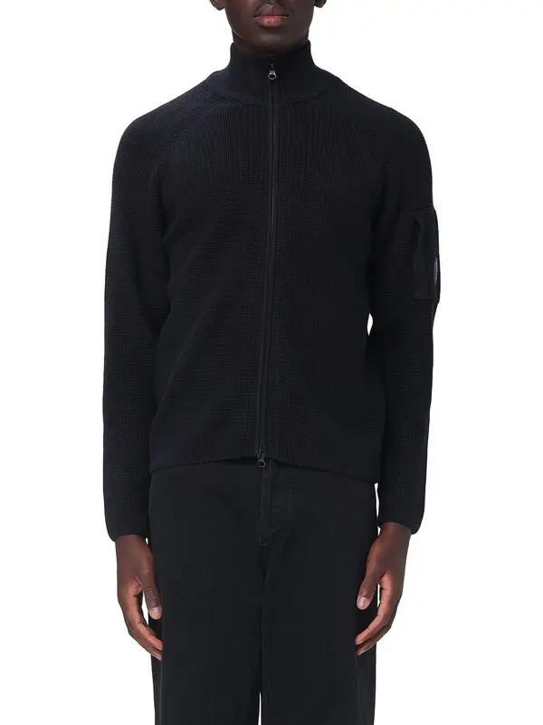 C.P. COMPANY Zip Up Sweater - Black