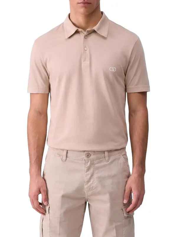 Liu Jo Short-sleeved Cotton Polo Shirt With Contrast Logo - White