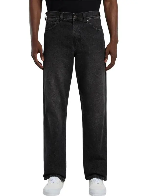 Dickies 954 Straight Leg Carpenter Jeans In Denim With Mid-rise And Back Logo - Black