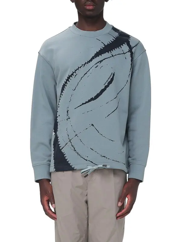Emporio Armani Printed Crewneck Sweatshirt - Gnawed Blue