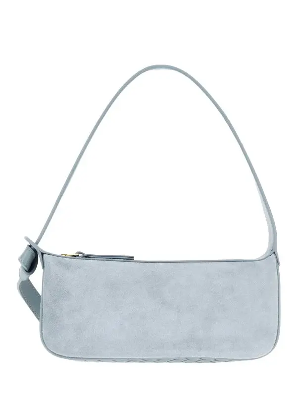 Bottega Veneta Small Nodo Intrecciato Suede Shoulder Bag - Gnawed Blue
