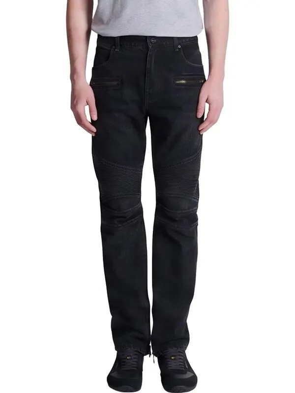 Balmain Moto Jeans - Black
