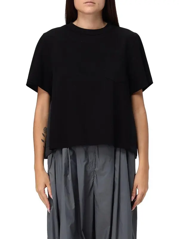 Sacai T-shirt With Pocket Detail - Black