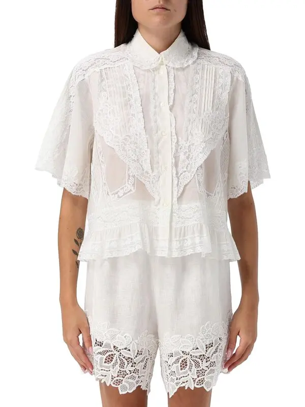 Ermanno Scervino Lace Trimmed Shirt - White
