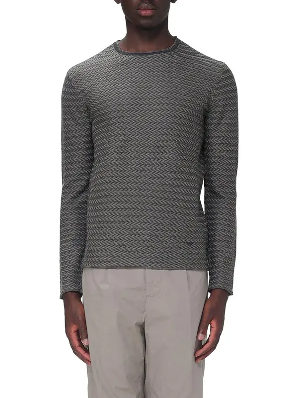 Emporio Armani Geometric Print Sweater - Grey