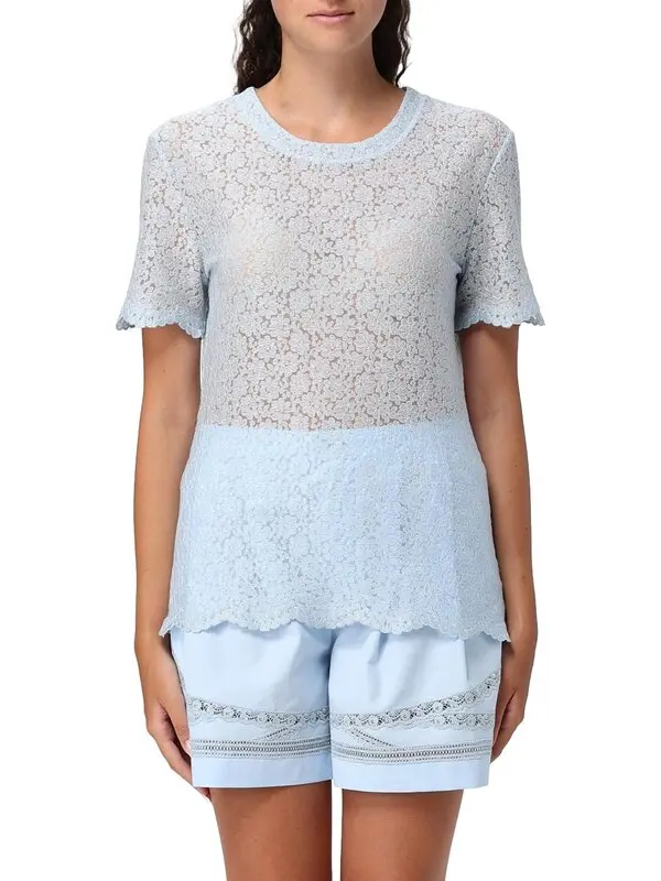 Ermanno Scervino Lace T-shirt - Gnawed Blue