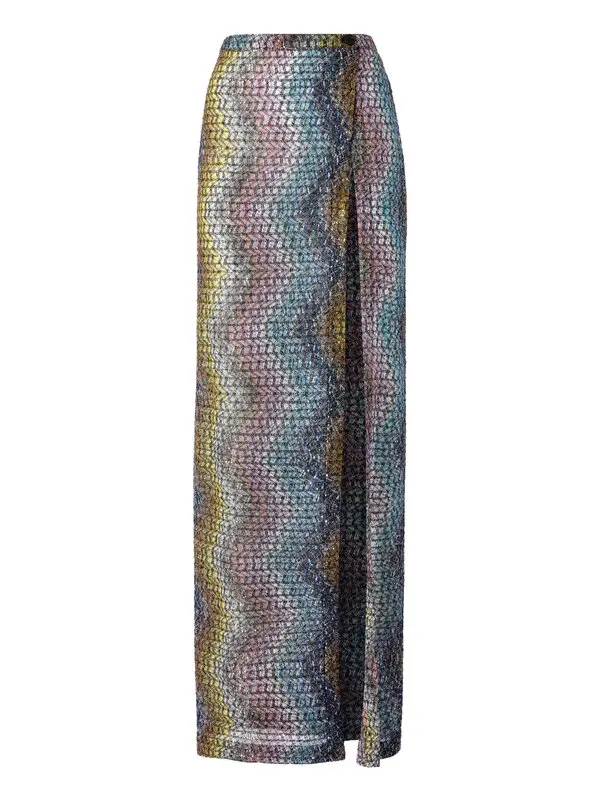 Missoni Zig Zag Motif Viscose Lamé Long Skirt - Multicoloured