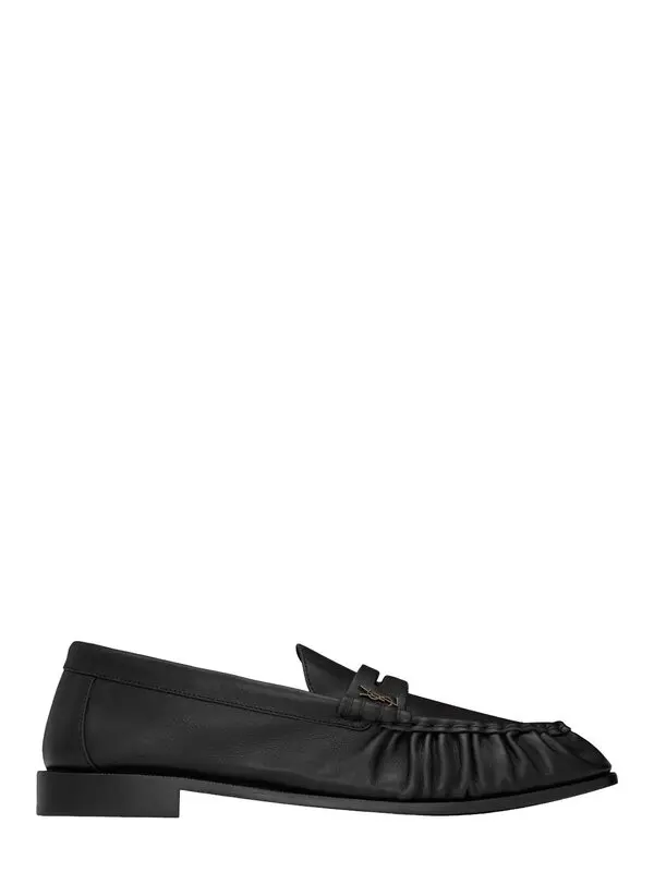 Saint Laurent Soft Leather Loafers With Horsebit Detail - Black