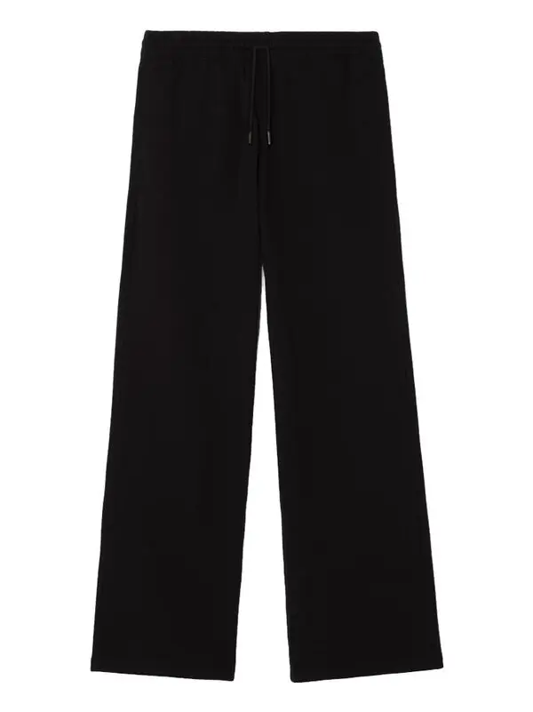 Burberry Cotton Track Pants With House Check Appliqu - Black