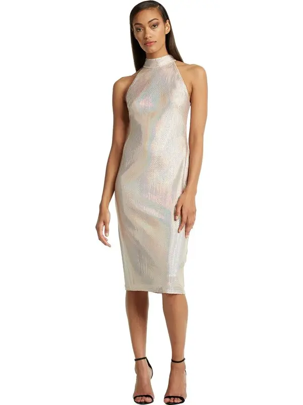 Tadashi Shoji Meredith Sequin Knit Midi Dress - Blush