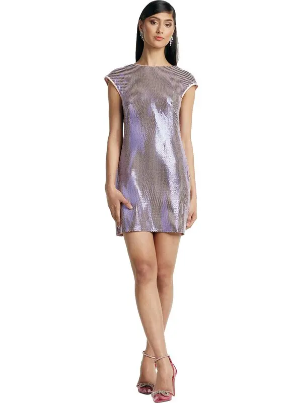 Tadashi Shoji Tinsley Sequined-mesh Mini Dress - Violet Shimmer