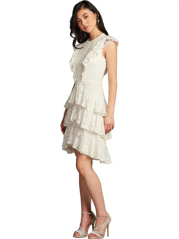 Tadashi Shoji Tari Ruffle-tiered Lace Dress - Ivory