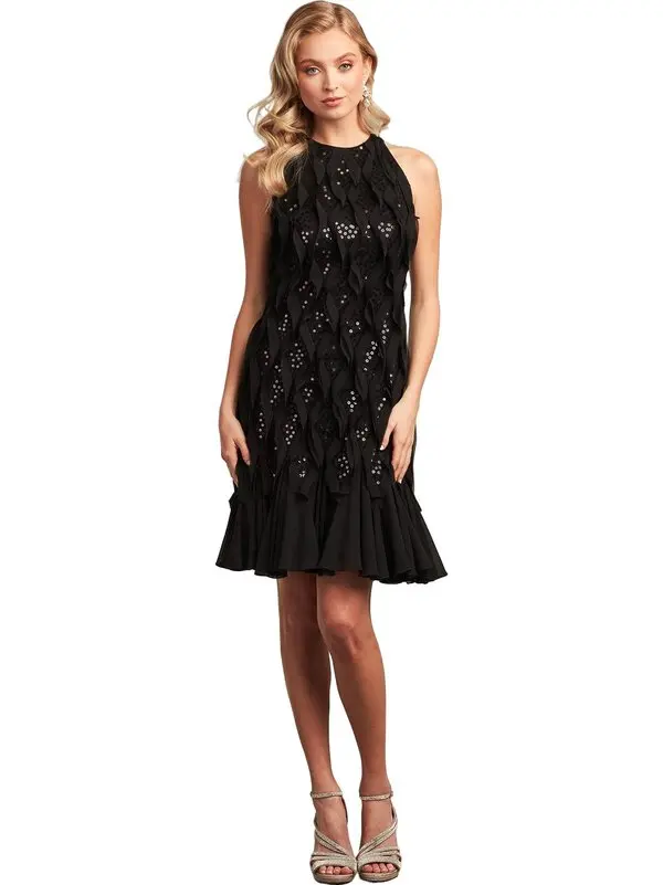 Tadashi Shoji Keeya Embellished Ribbon Dress - Black