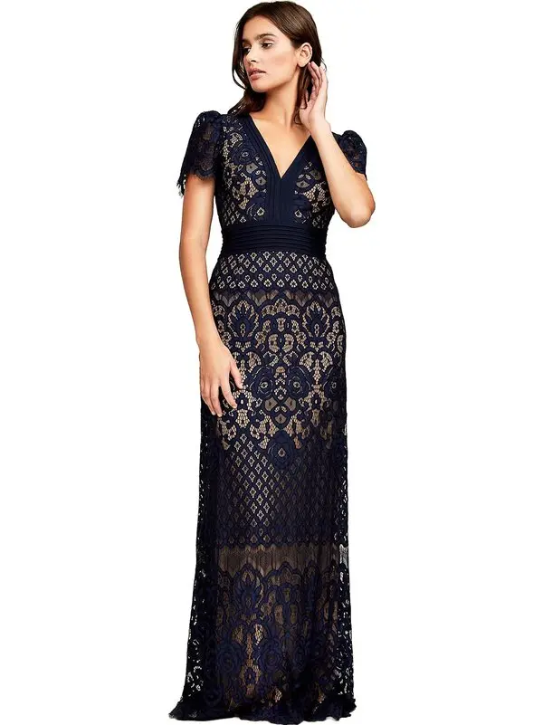 Tadashi Shoji Jessamyn Gown - Navy/nude