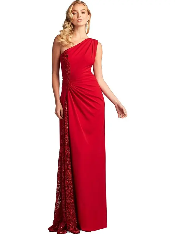 Tadashi Shoji Tomie One-shoulder Gown - Geranium