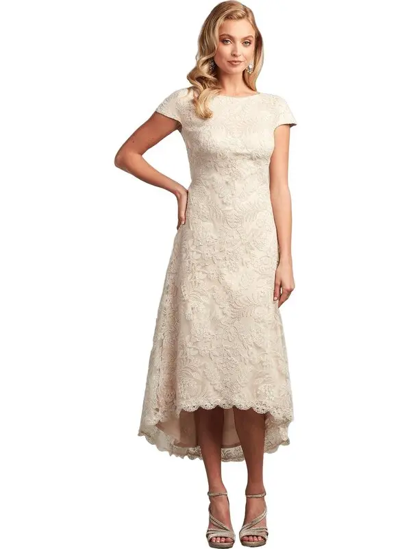 Tadashi Shoji Embroidered High-low Dress - Ivory/petal
