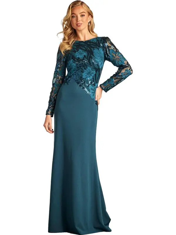 Tadashi Shoji Juanita Sequin-embellished Gown - Eclipse