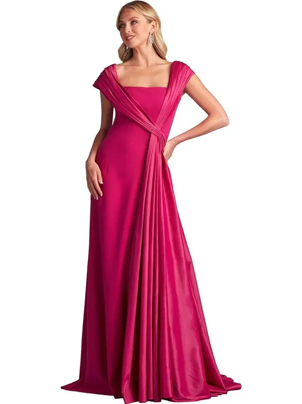 Tadashi Shoji Mckenna Draped Sash Gown - Hibiscus