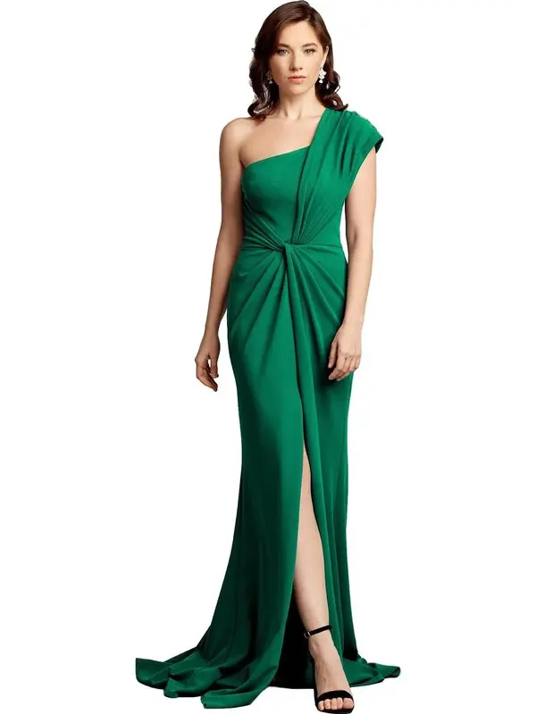Tadashi Shoji Bristol Draped Twist Knot Gown - Pine