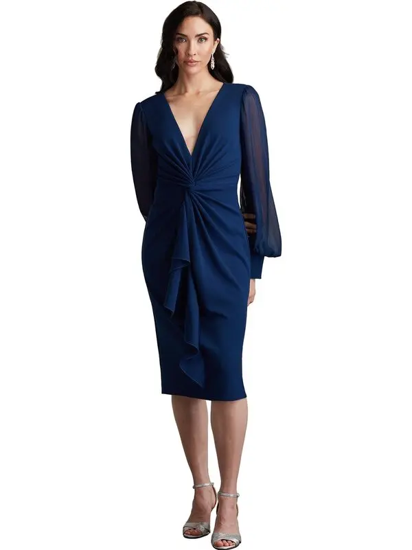 Tadashi Shoji Tyra Twist-drape Dress - Midnight