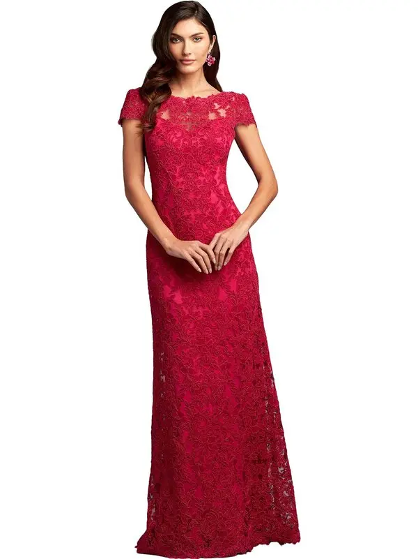 Tadashi Shoji Yuna Embroidered Column Gown - Blossom