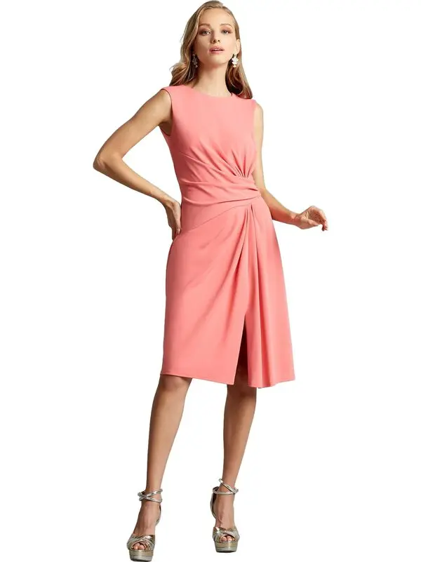 Tadashi Shoji Morris Draped Crepe Dress - Sunrise