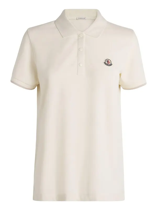 Moncler Cotton Logo Polo Shirt - White